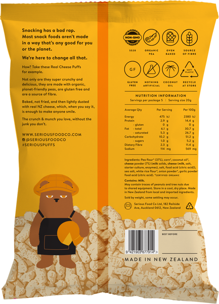 Serious Puffs - Real Cheese (100g) – Serious Food Co